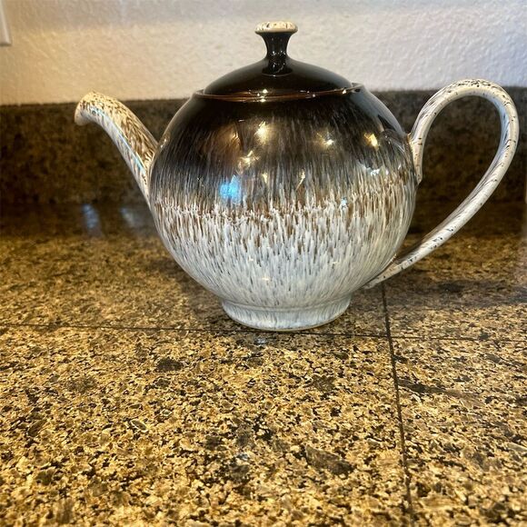 Denby | Dining | Denby Halo Ceramic Teapot Black Grey Speckled Glossy ...